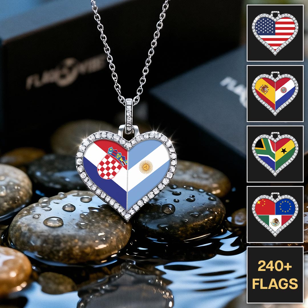 Customizable Flag Heart Necklace